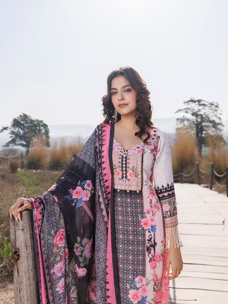 Buttercream Pink Muslin Kurta Set – Ragavi