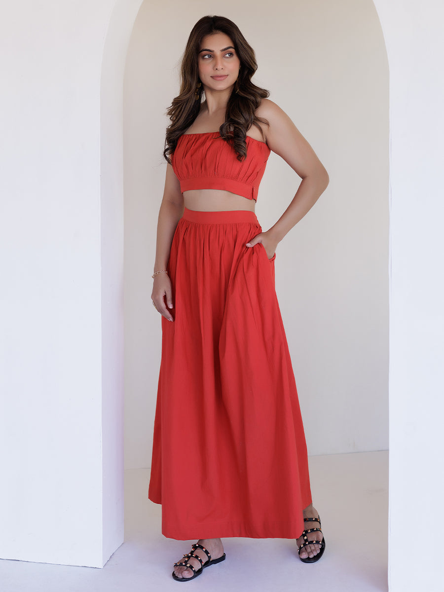 Aurora Red Co-Ord Set – Ragavi