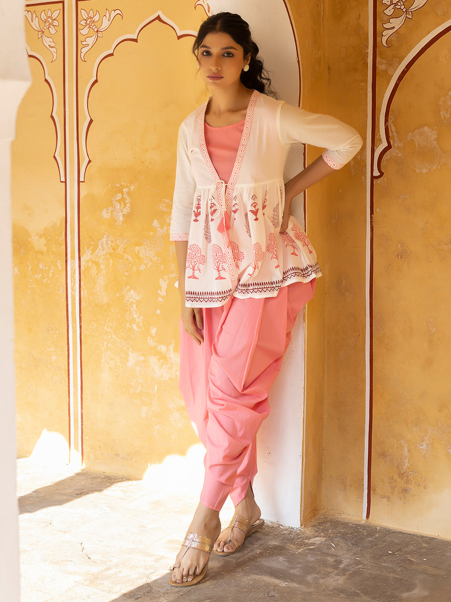 Mayra Pink Dhoti Set – Ragavi