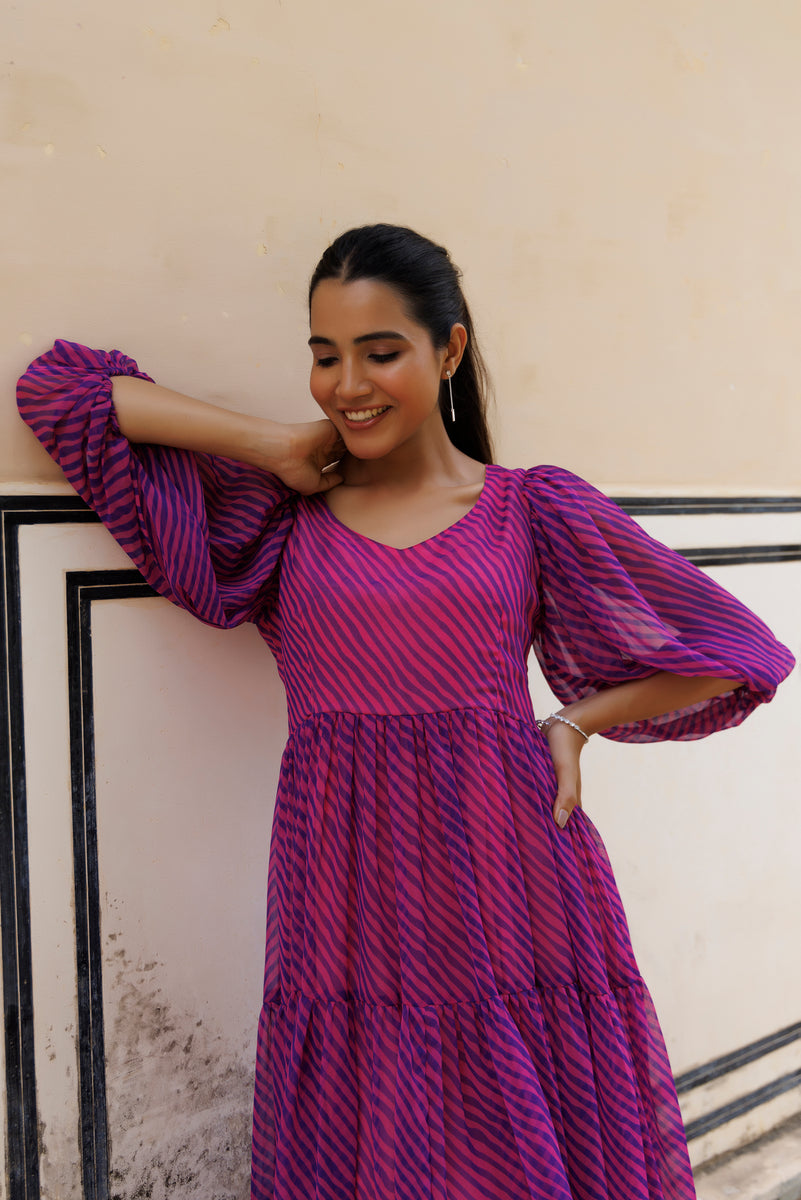 Rosebud Leheriya Dress – Ragavi