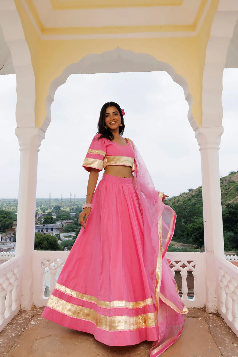 Calypso Coral Pink Lehenga Set – Ragavi