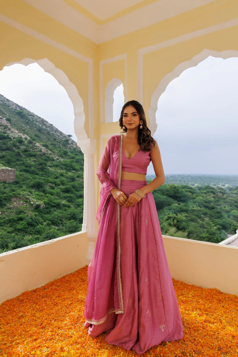 Rose Wine Pink Lehenga Set – Ragavi