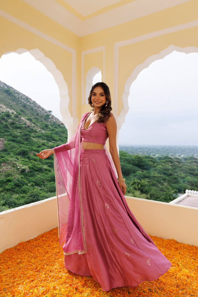 Rose Wine Pink Lehenga Set – Ragavi