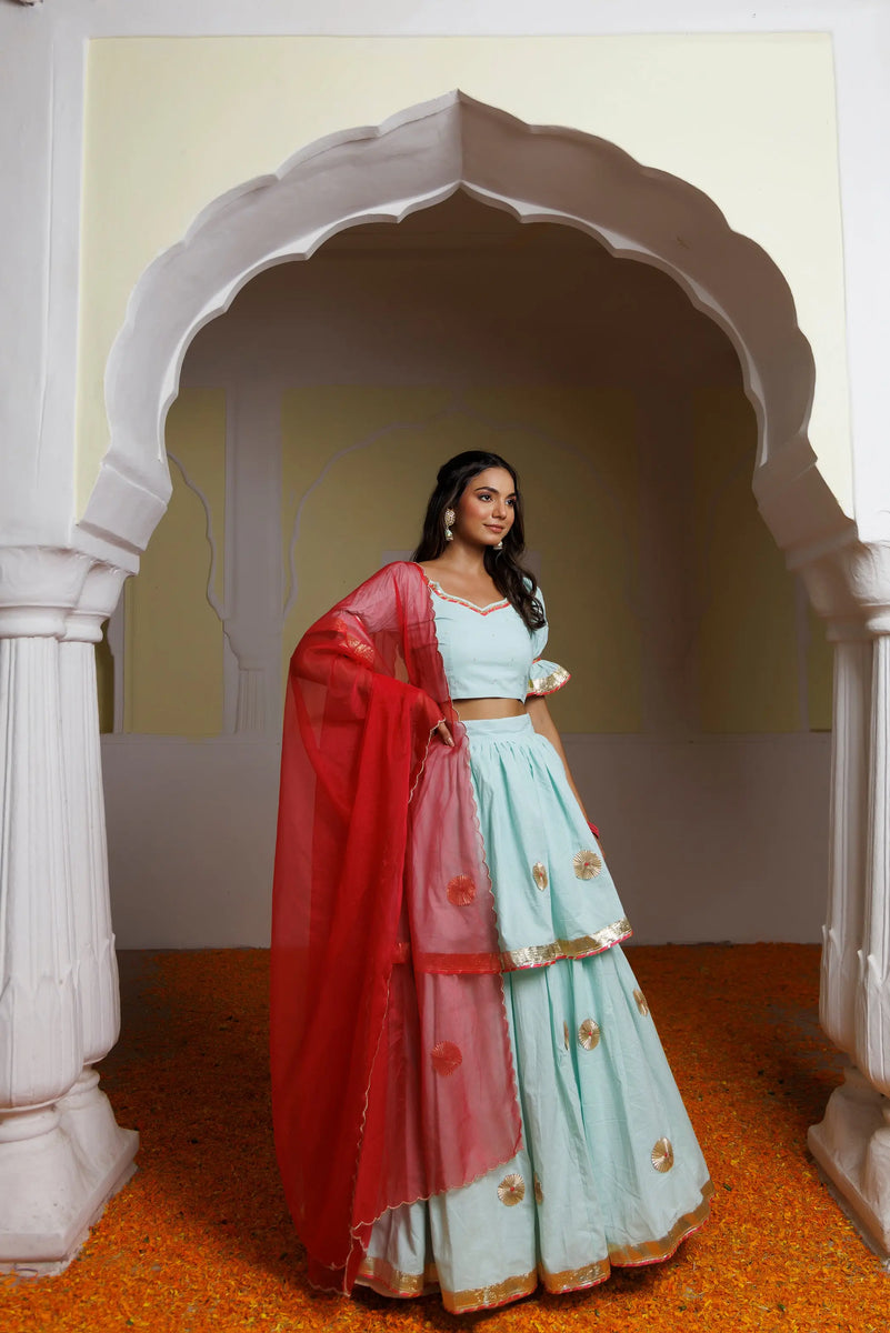 Aquamarine Blue Lehenga Set – Ragavi
