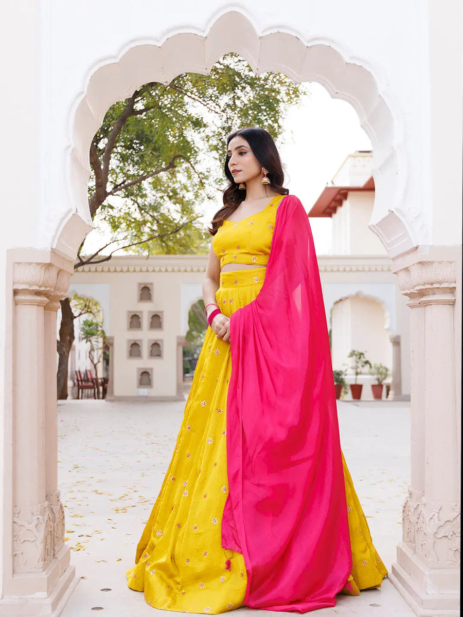 Nugget Gold Silk Lehenga Set – Ragavi