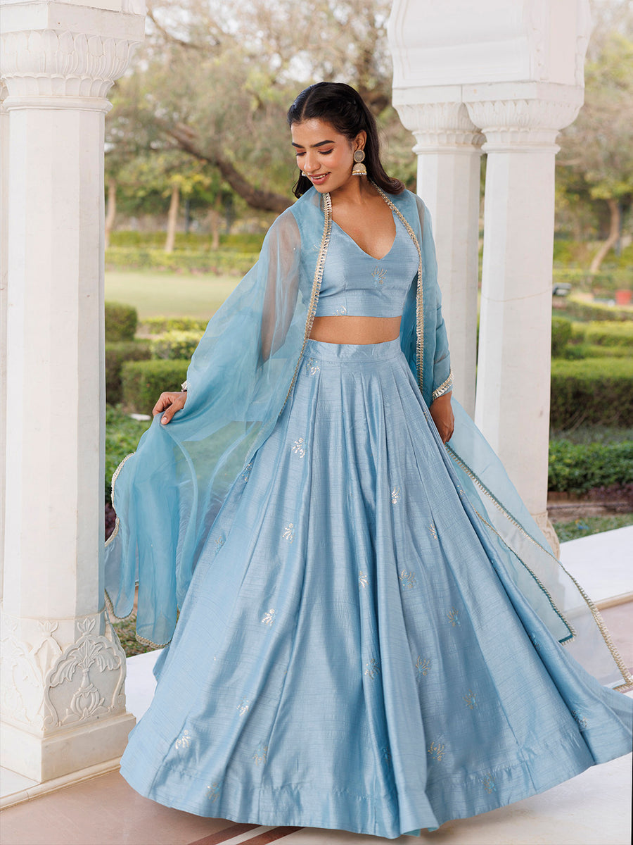 Coastal Blue Lehenga Set – Ragavi