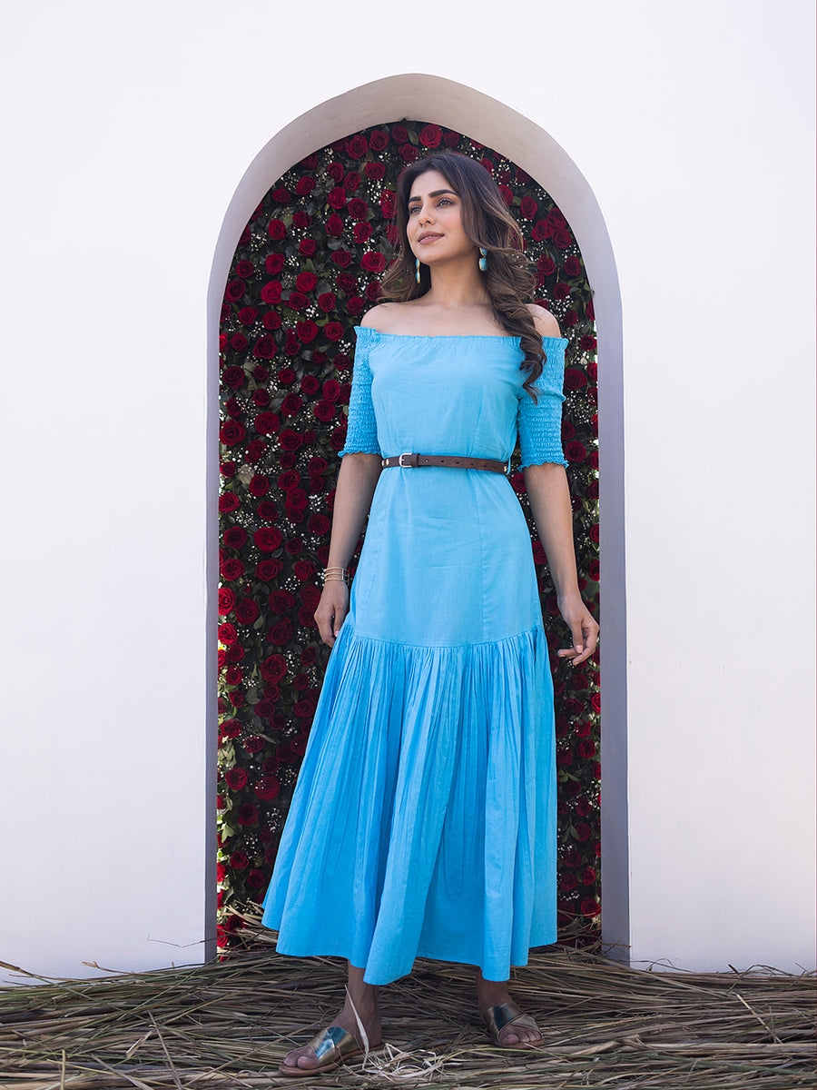 River Blue Midi Dress – Ragavi